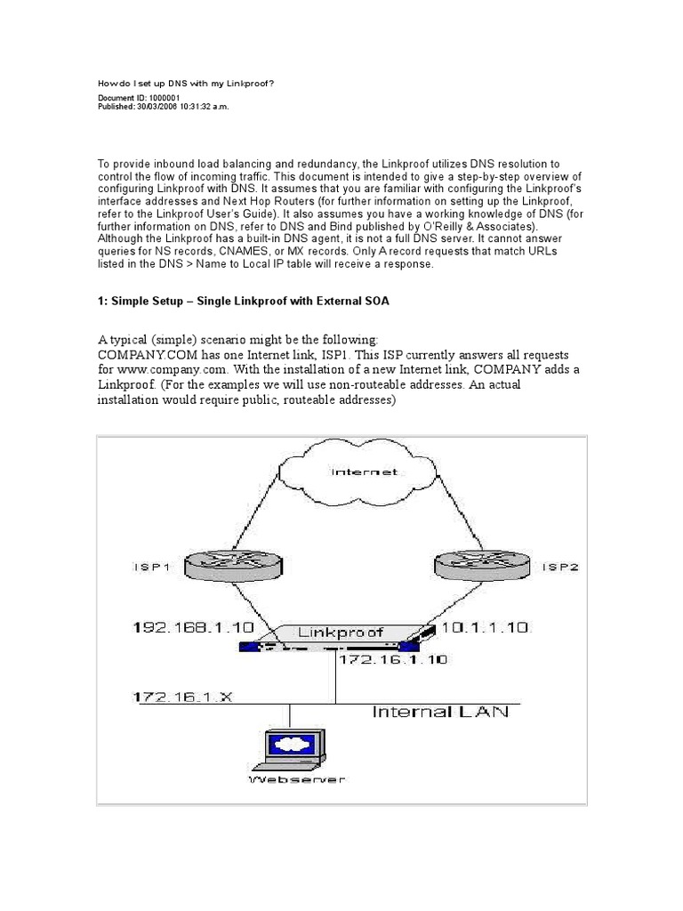 How Do I Set Up DNS With My Linkproof | PDF | Ip Address | Load ...