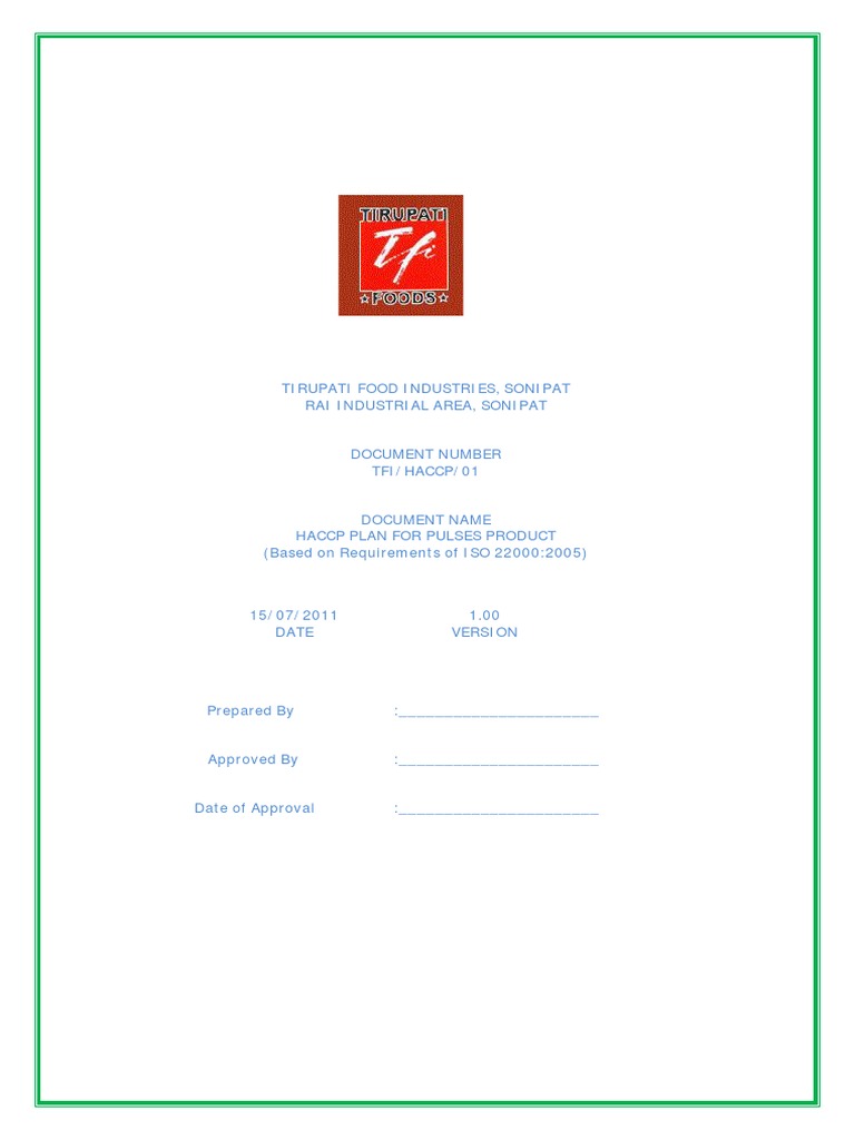 HACCP Plan With Flow Chart-1 | PDF | Hazard Analysis And Critical ...