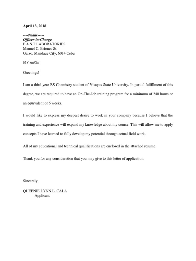 Application Letter Final | PDF