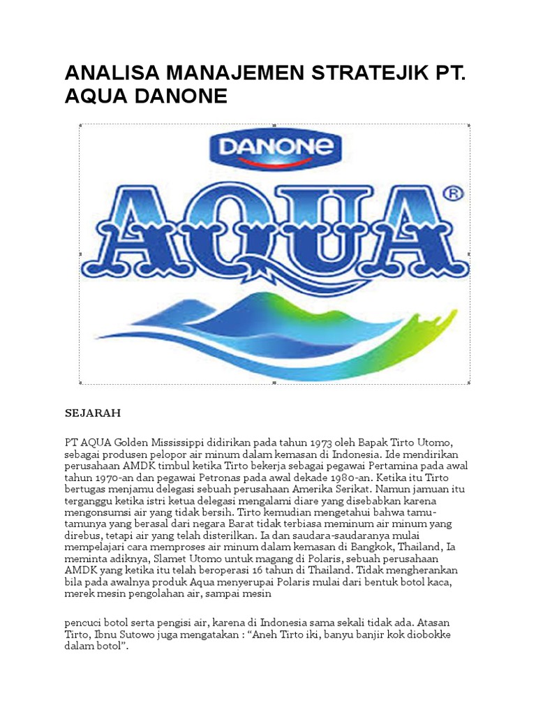 Analisis PT Aqua | PDF