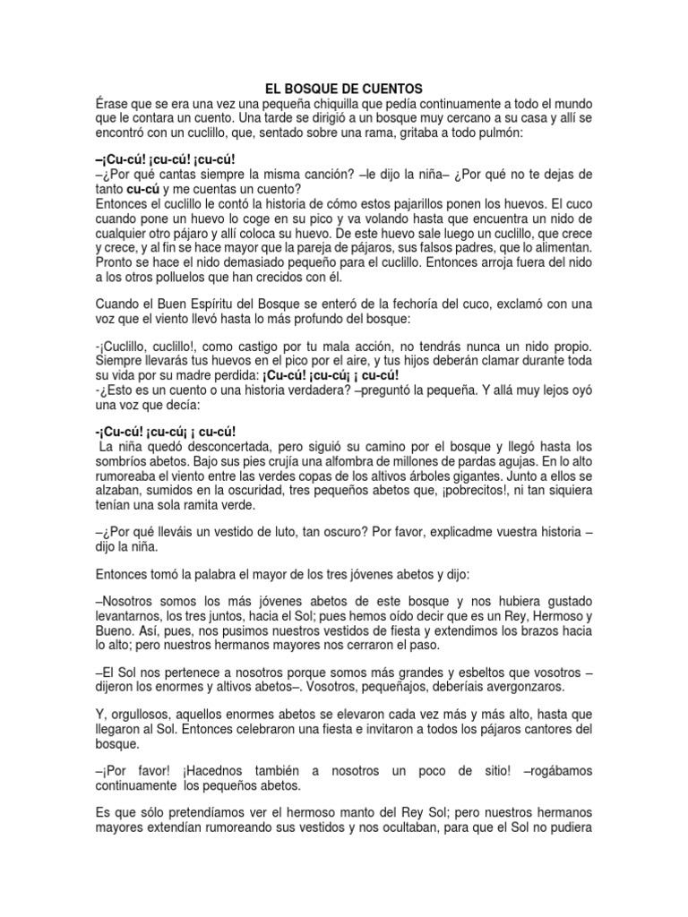 El Bosque De Cuentos Pdf Aves Ocio