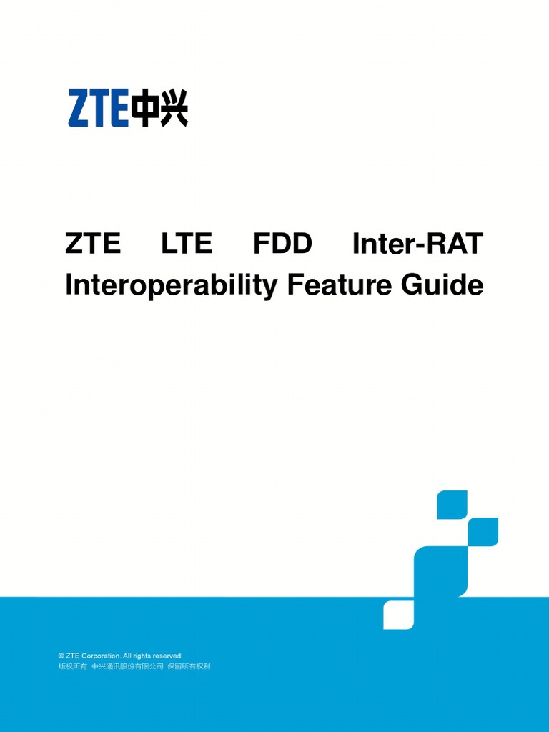 Zte Lte Fdd Inter Rat Interoperability Feature Guide V3 20 30 V1 0