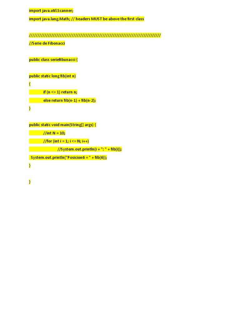 Fibonacci y Primos en Java | PDF | Programación de computadoras ...