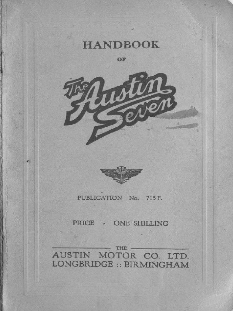 Austin 7 Handbook | PDF | Carburetor | Throttle