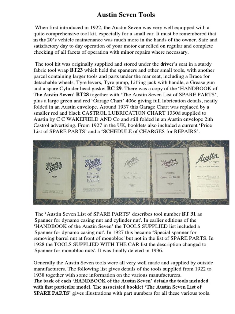 A Comprehensive Examination of the Tools Included in the Original ...