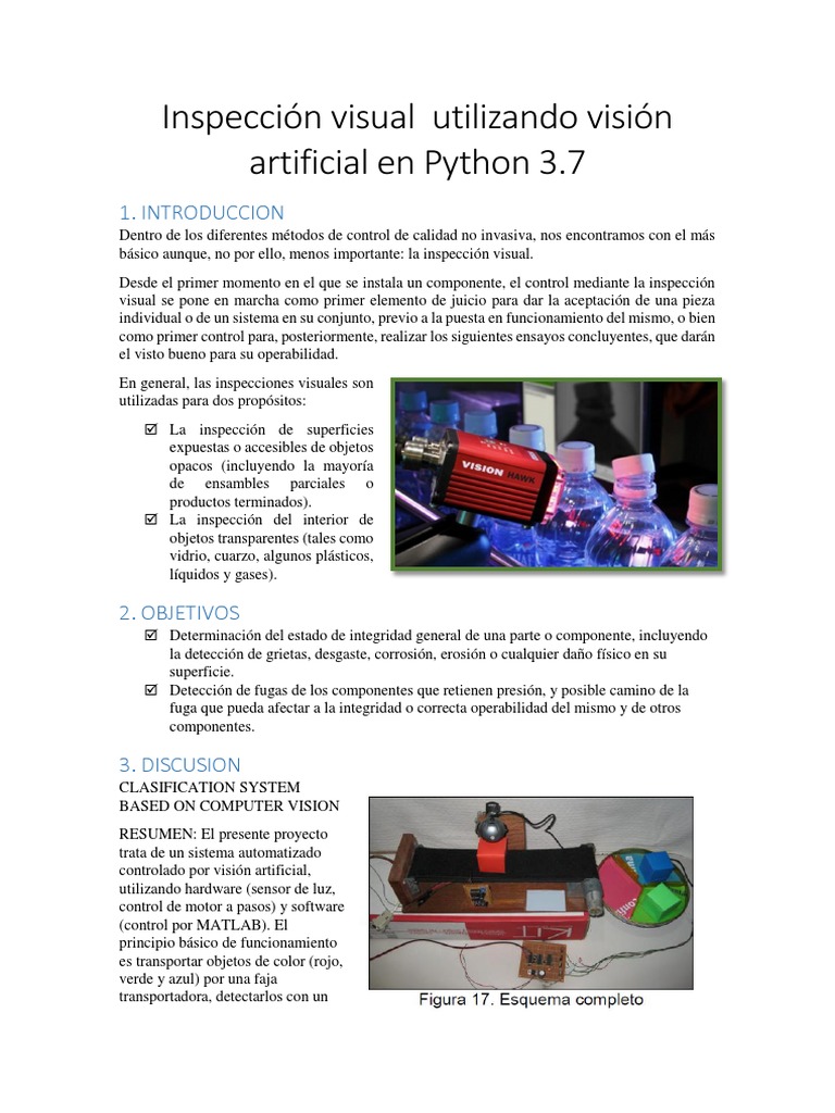 Inspección Visual Utilizando Visión Artificial en Python 3 | PDF ...
