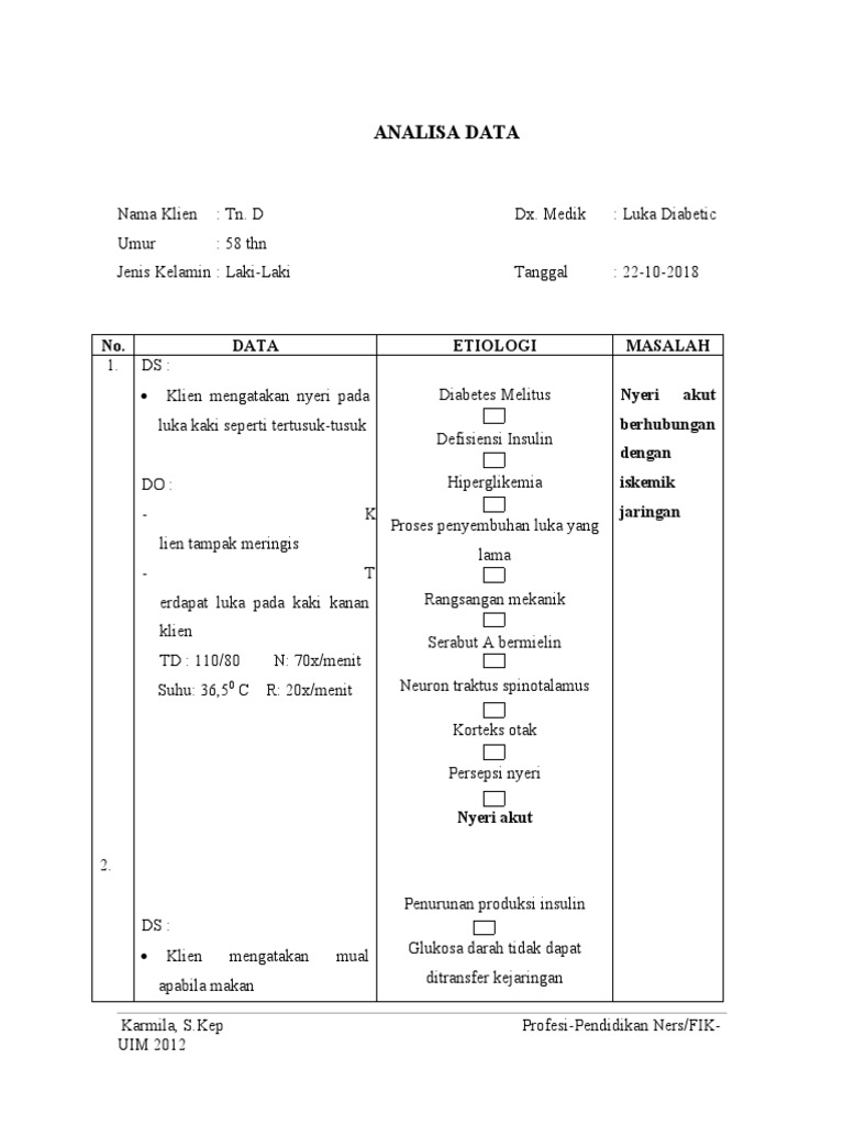 Askep DM Analisa Data | PDF