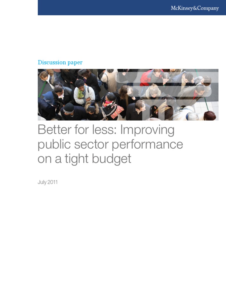 Better For Less Improving Public Sector Performance On A Tight Budget ...