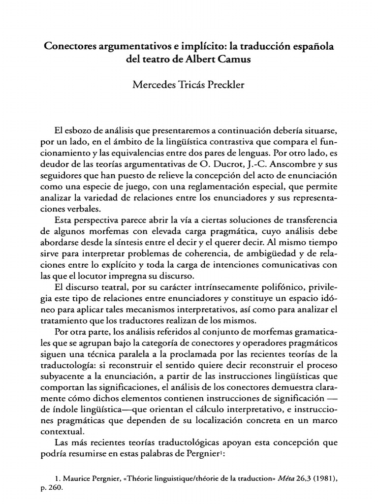 Conectores Argumentativos E Implicito PDF | PDF | Traducciones | Los ...