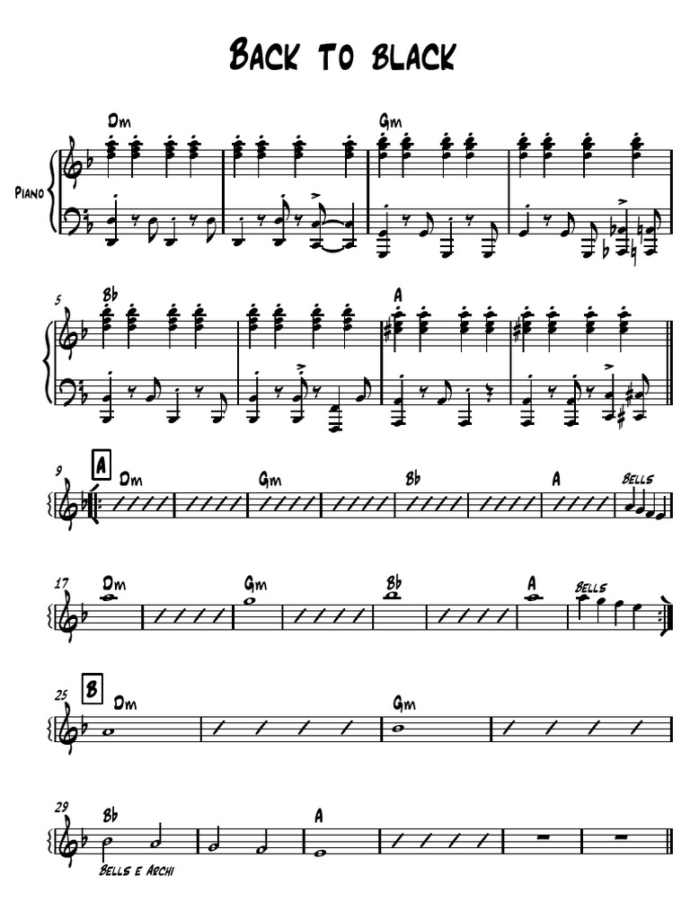 Back To Black - Partitura Completa | PDF