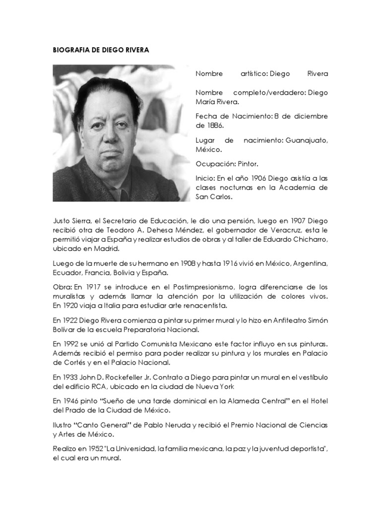 Biografia de Diego Rivera