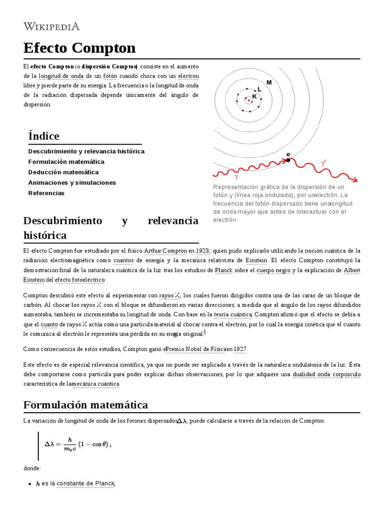 Efecto Compton | PDF | Fotón | Física moderna