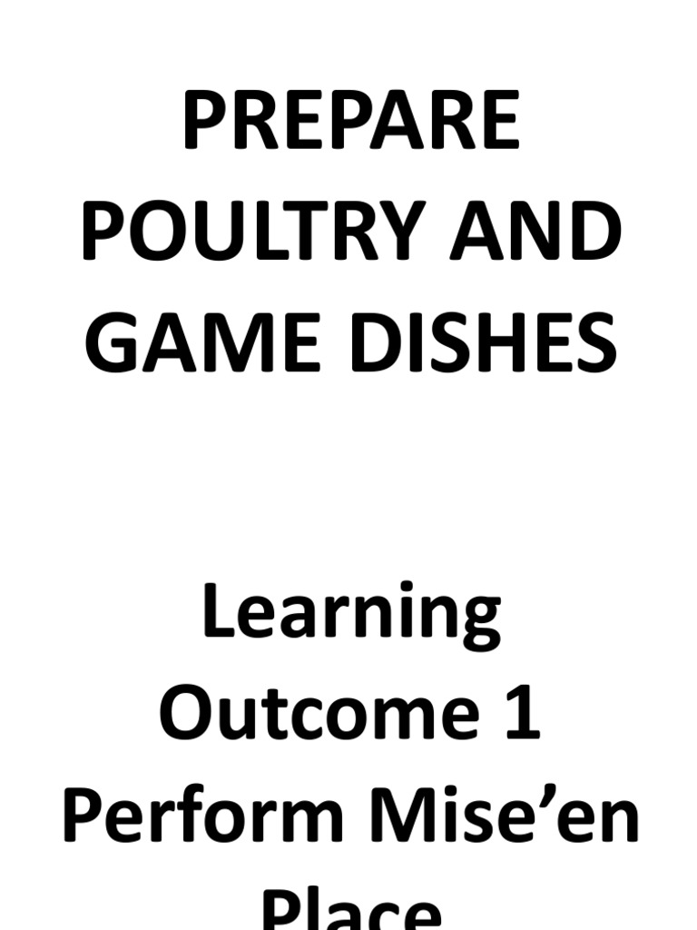 Poultry & Game Dish Preparation Guide | PDF | Poultry | Hors D'oeuvre