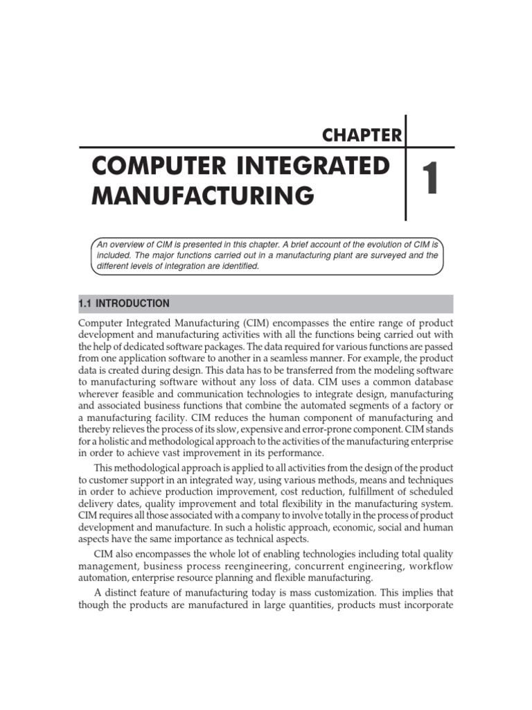 Computer Integrated Manufacturing | PDF