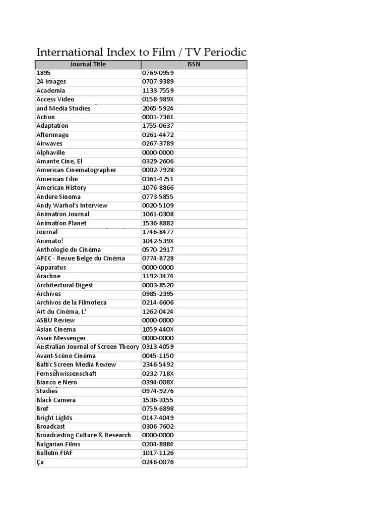 Journals About Film Studies | PDF | Television | Media Formats