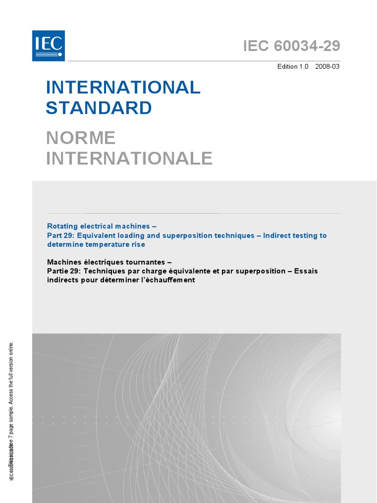 Iec60034-29 (Ed1 0) B | PDF | International Electrotechnical Commission ...