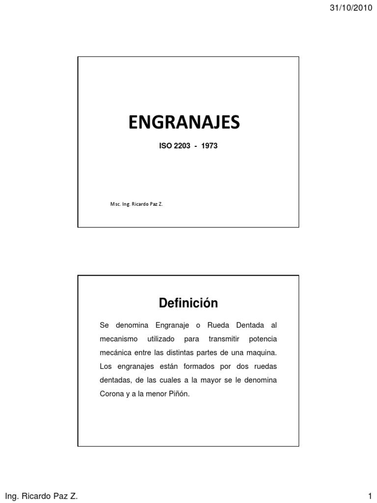 Engranaje Pdf Engranaje Máquinas