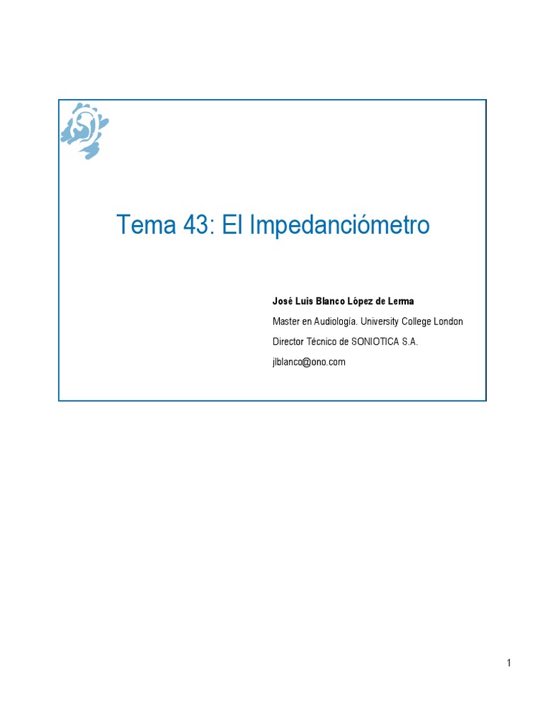Tipos y Funcionamiento del Impedanciómetro | PDF | Sonido | Oído