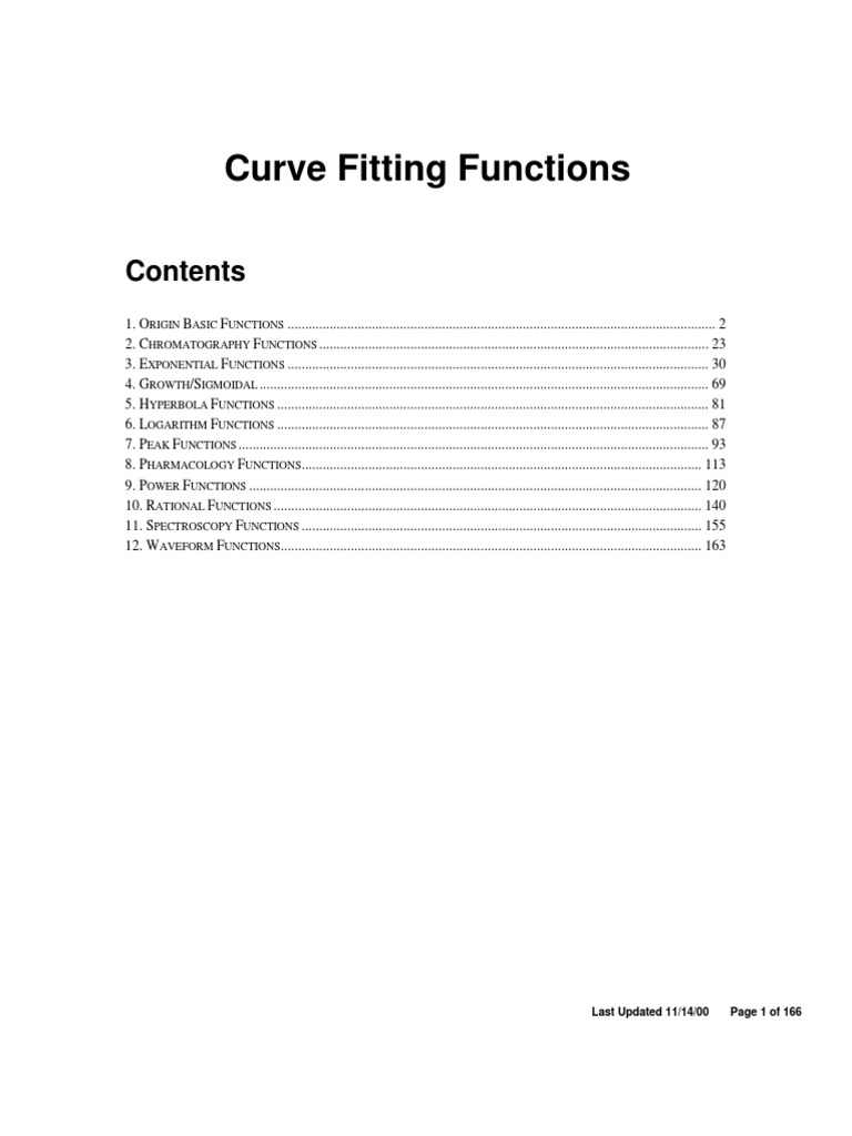 Curve Fitting Functions | PDF