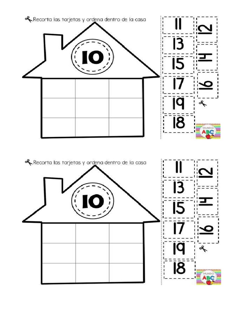 Familias de Numeros para Recortar y Pegar | PDF