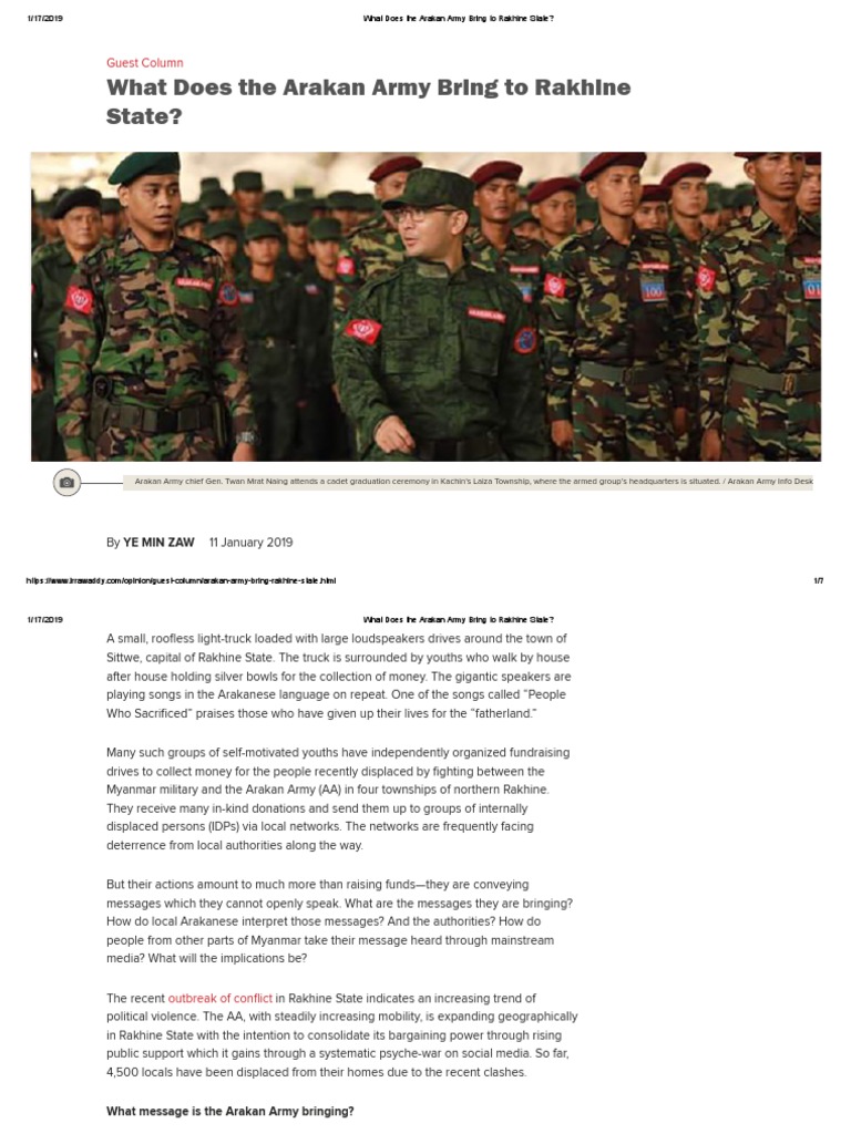 Arakan Army's Impact on Rakhine | PDF | Rohingya People | Myanmar