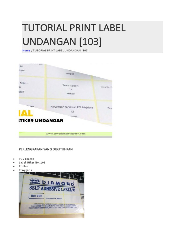 Cara Print Label | PDF