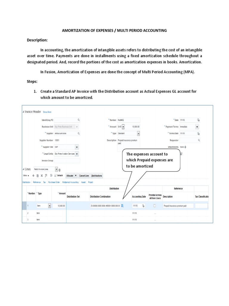 Amortization of Expenses in Fusion | PDF | Deferral | Amortization ...