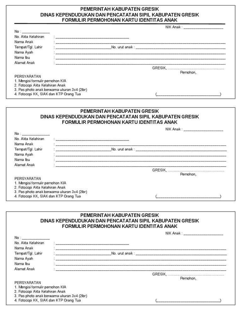 Formulir KIA | PDF