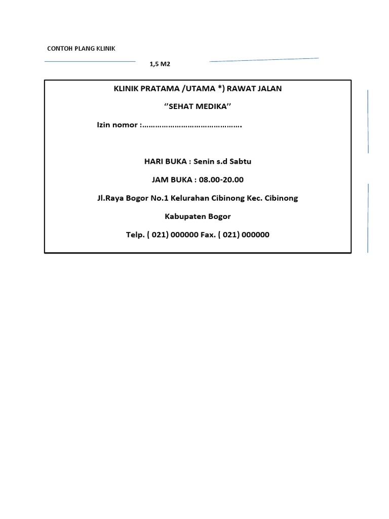 Contoh Plang Klinik | PDF