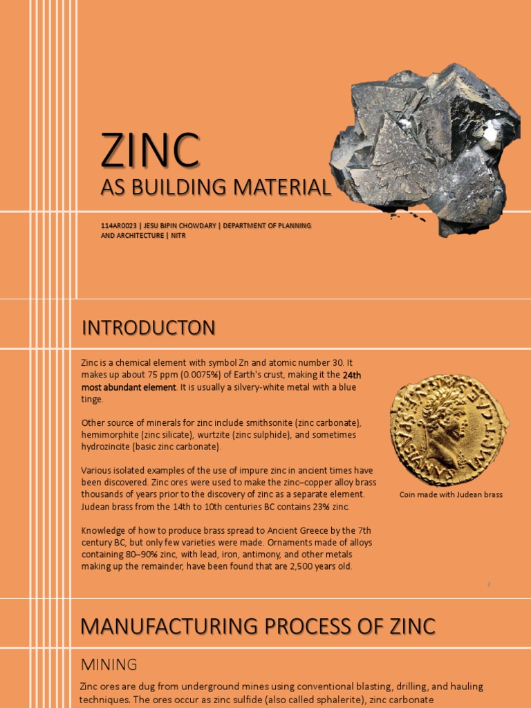 ZINC As Building Material ABM | PDF | Zinc | Metals