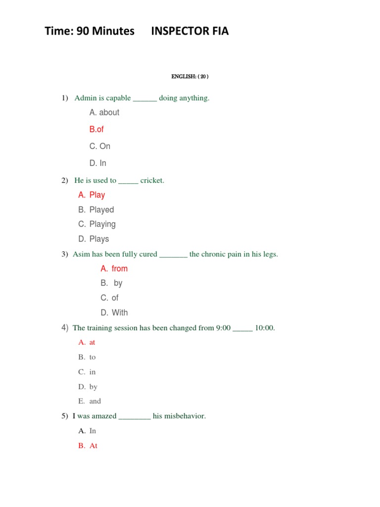 Time: 90 Minutes INSPECTOR FIA: Admin Is Capable - Doing Anything | PDF ...