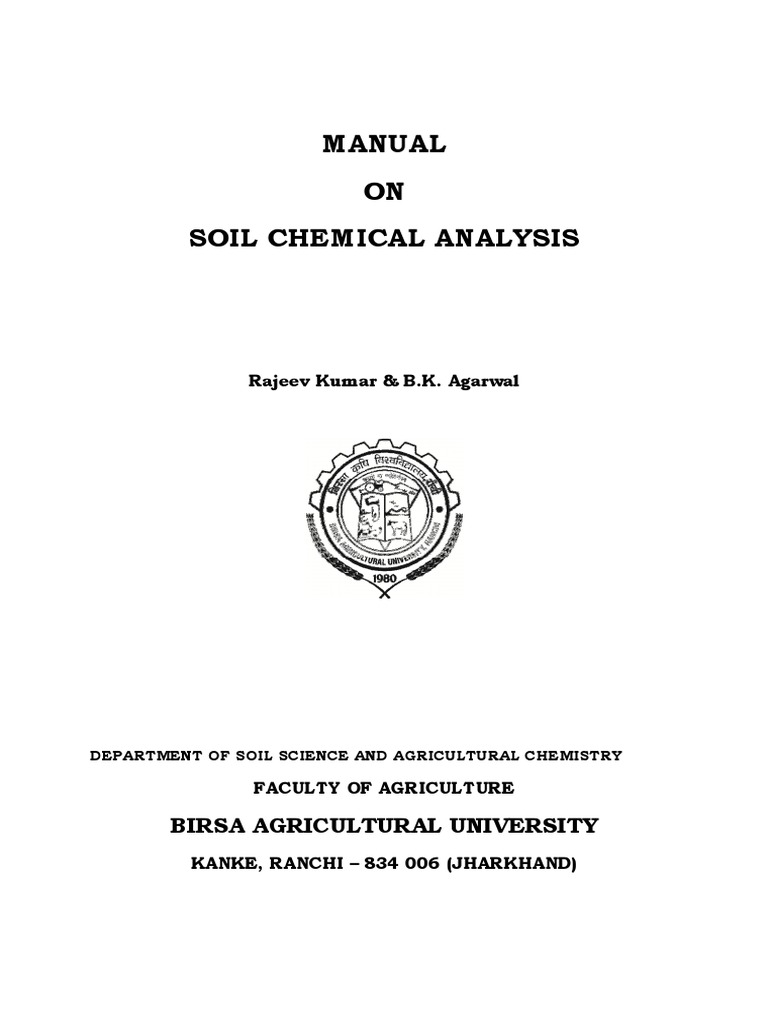 Soil Testing Manual | PDF | Soil | Fertilizer