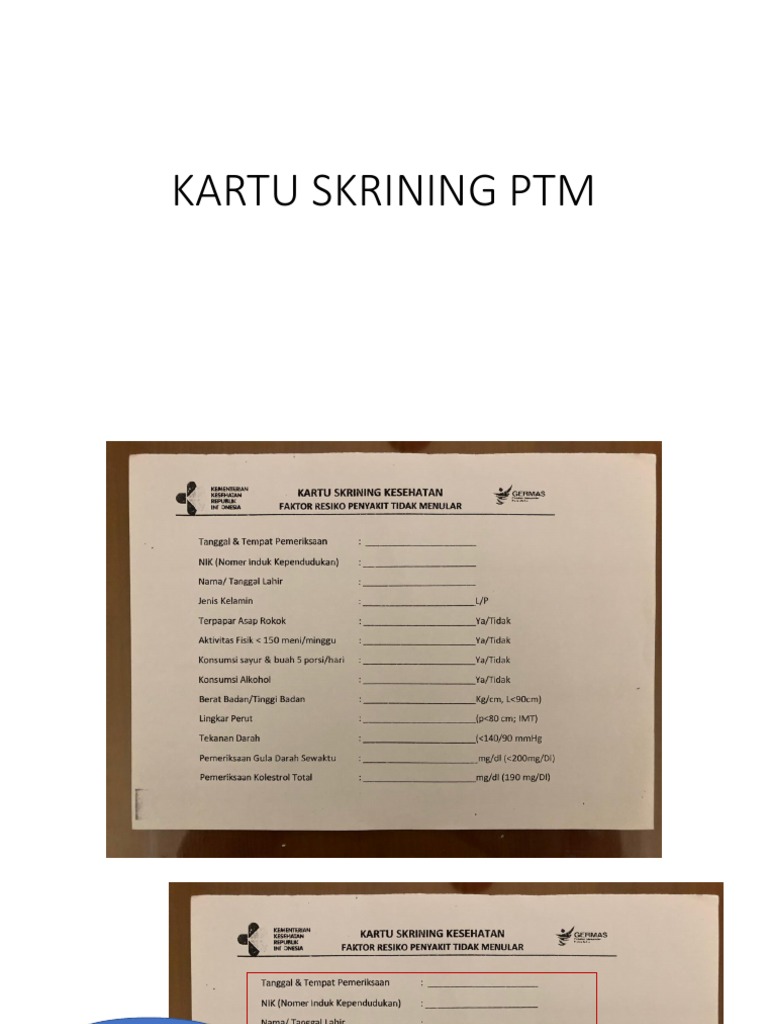 Kartu Skrining PTM | PDF