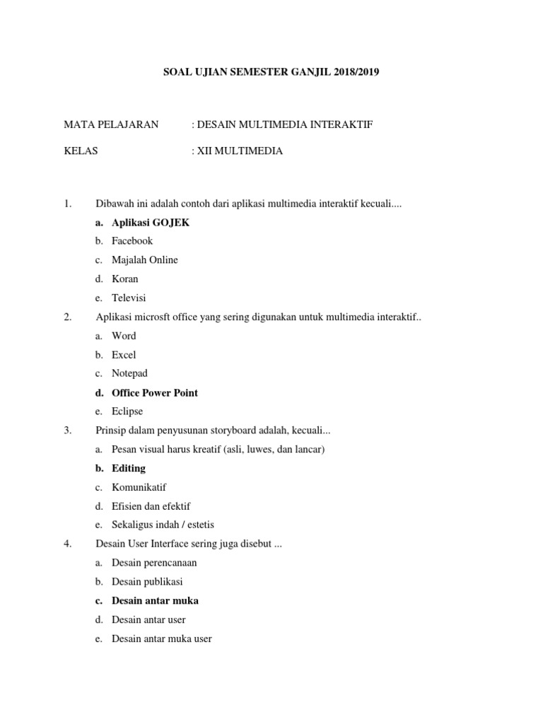 Soal DMI Dan Jawaban | PDF | Seni | Komputer
