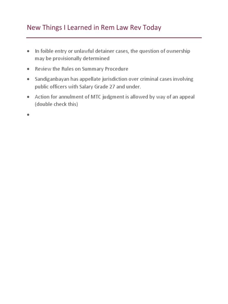 New Things I Learned About Rem Law Rev | PDF | Law
