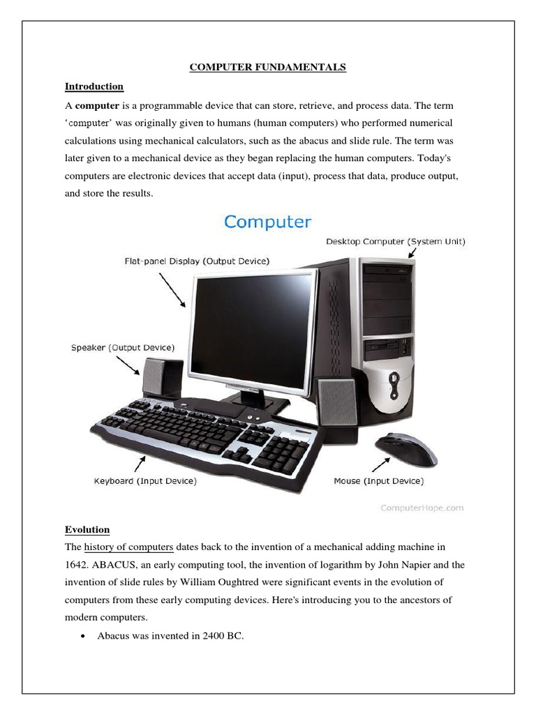 Computer Fundamentals | PDF | Operating System | Personal Computers