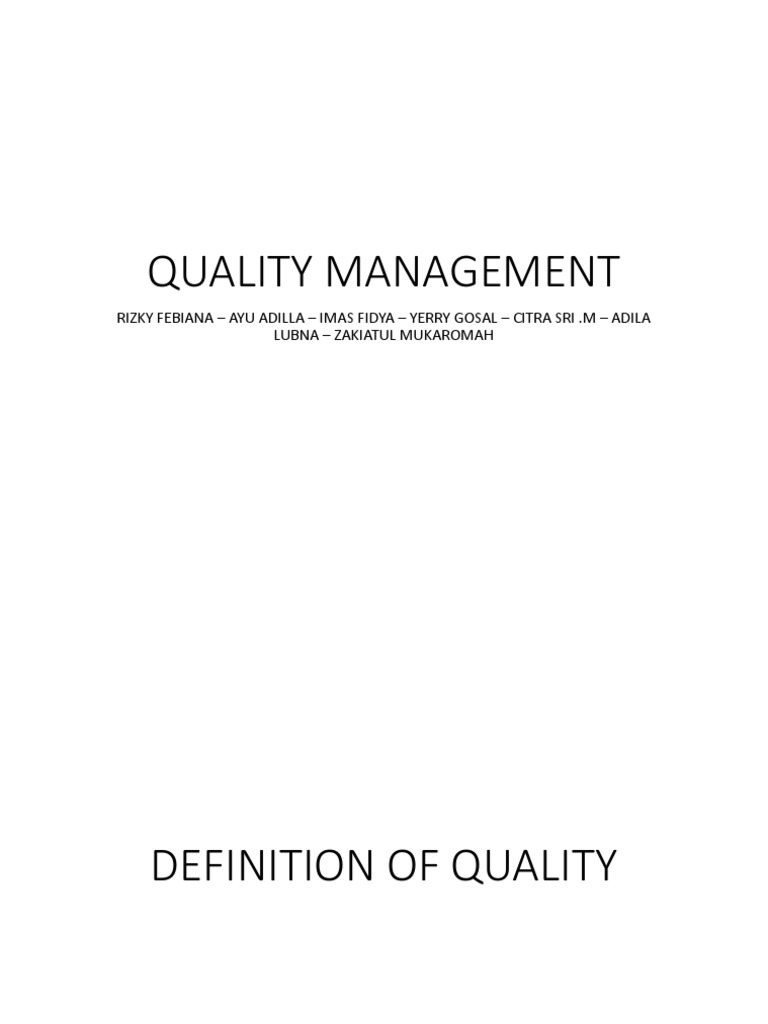 Quality Management - MK PDF | PDF