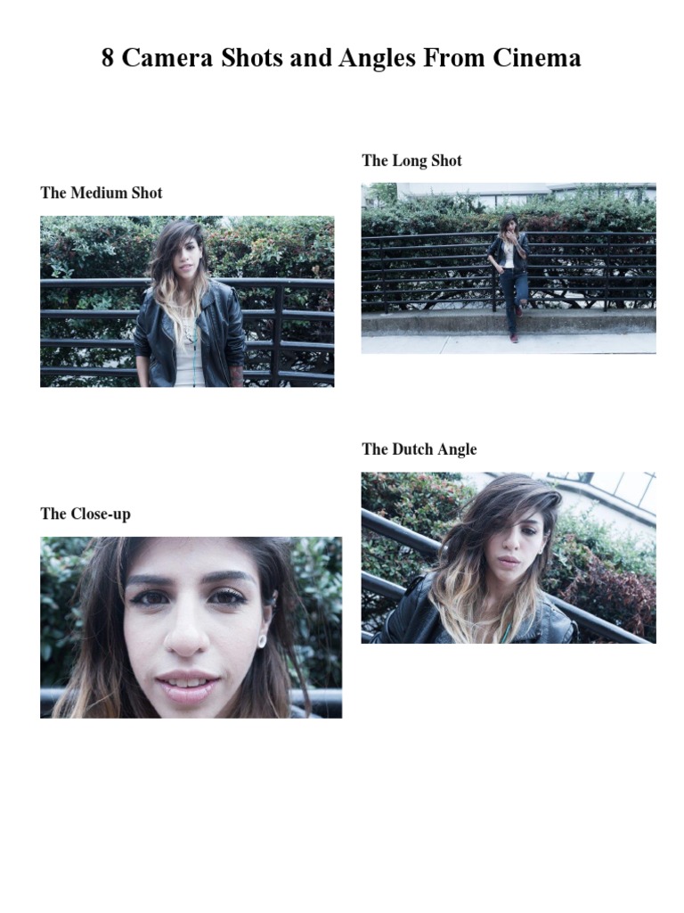 8 Camera Shots and Angles From Cinema | PDF