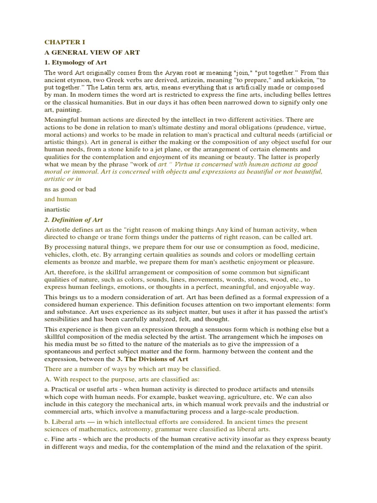 Etymology of Art | PDF | Aesthetics | Dances