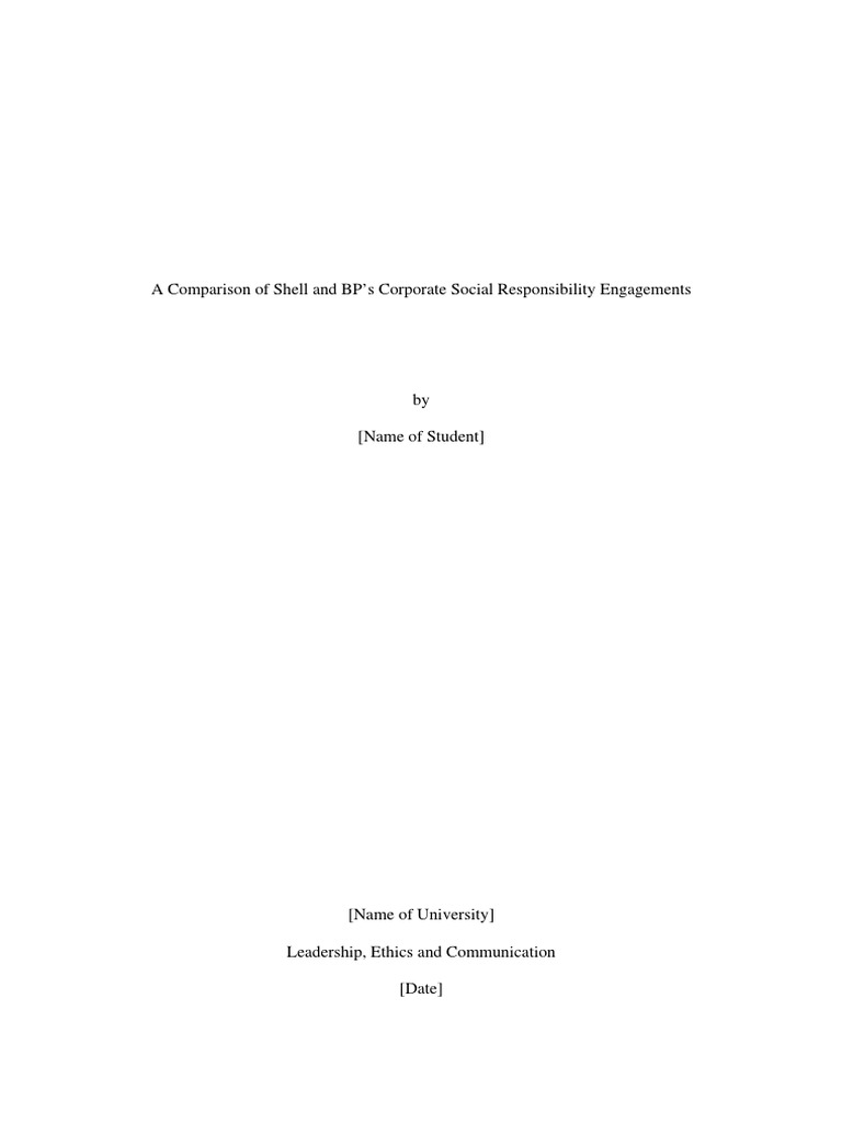 A Comparison of Shell and BP's Corporate Social Responsibility ...