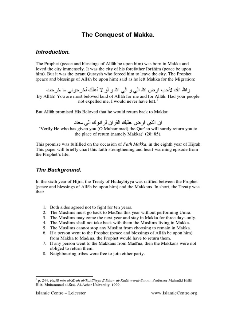 Conquest of Makkah | PDF | Muhammad | Medina