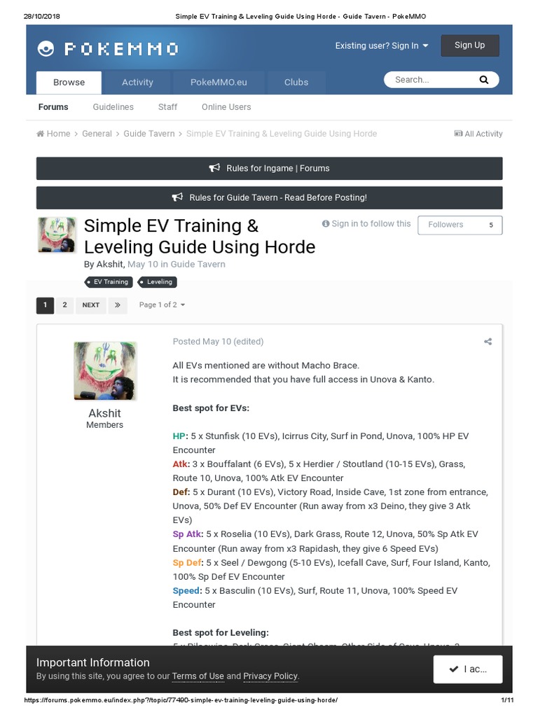 Simple EV Training & Leveling Guide Using Horde - Guide Tavern ...