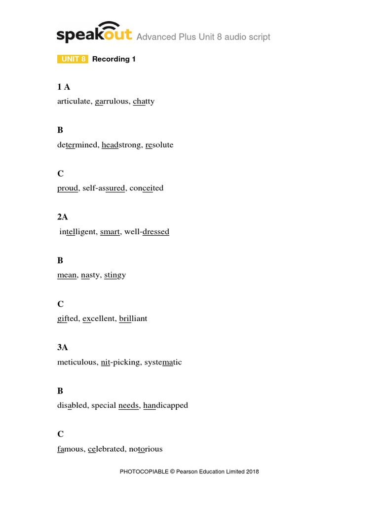 Unit 8 Class Audio Scripts | PDF | E Reader