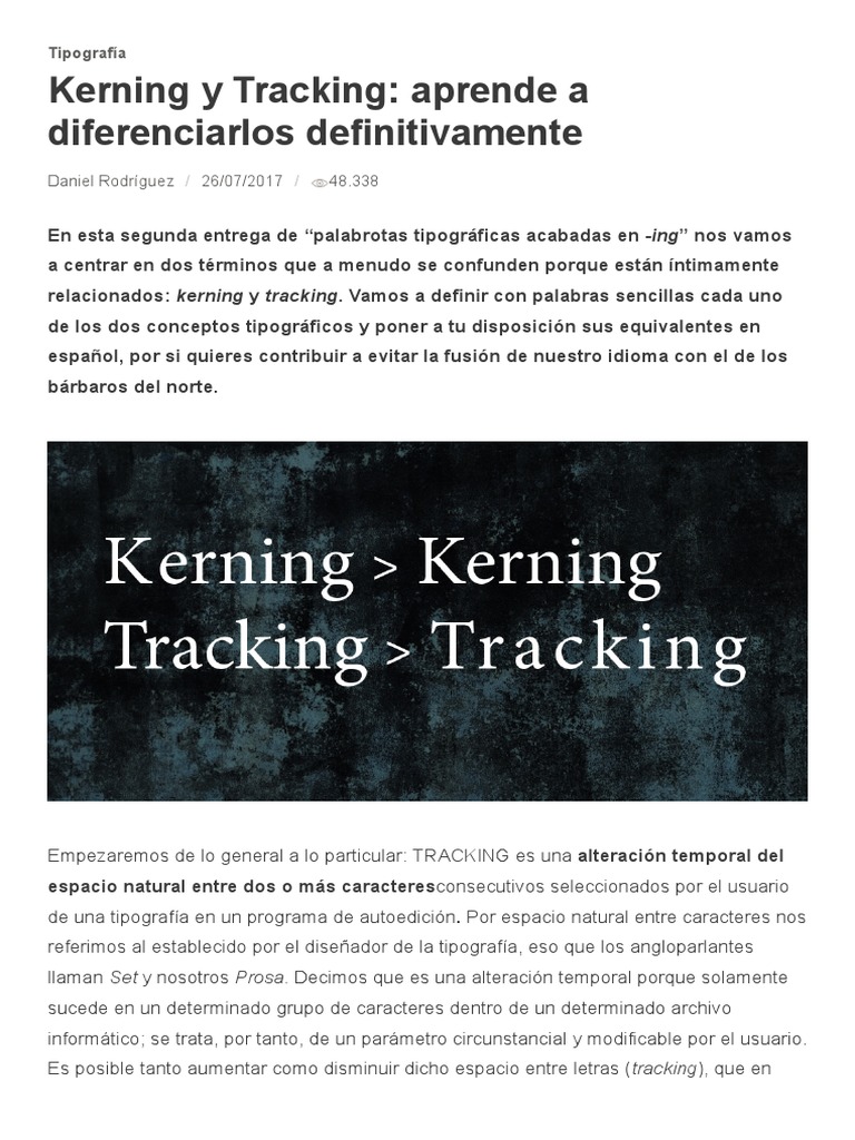 ¿Qué Es El Kerning - ¿Qué Es El Traking - Aprende A Diferenciarlos | PDF | Tipografía | Informática