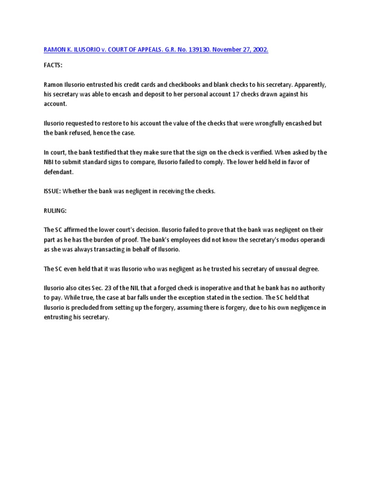 RAMON K. ILUSORIO v. COURT OF APPEALS. G.R. No. 139130. November 27 ...