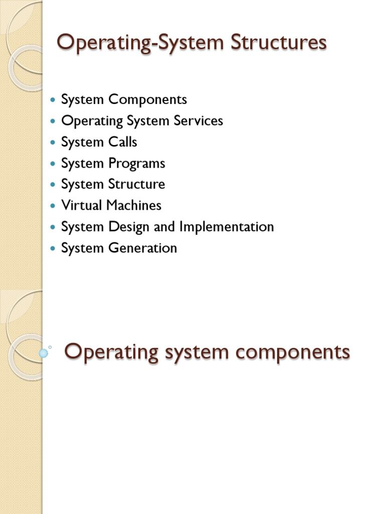 Operating System Components | PDF | Operating System | Process (Computing)