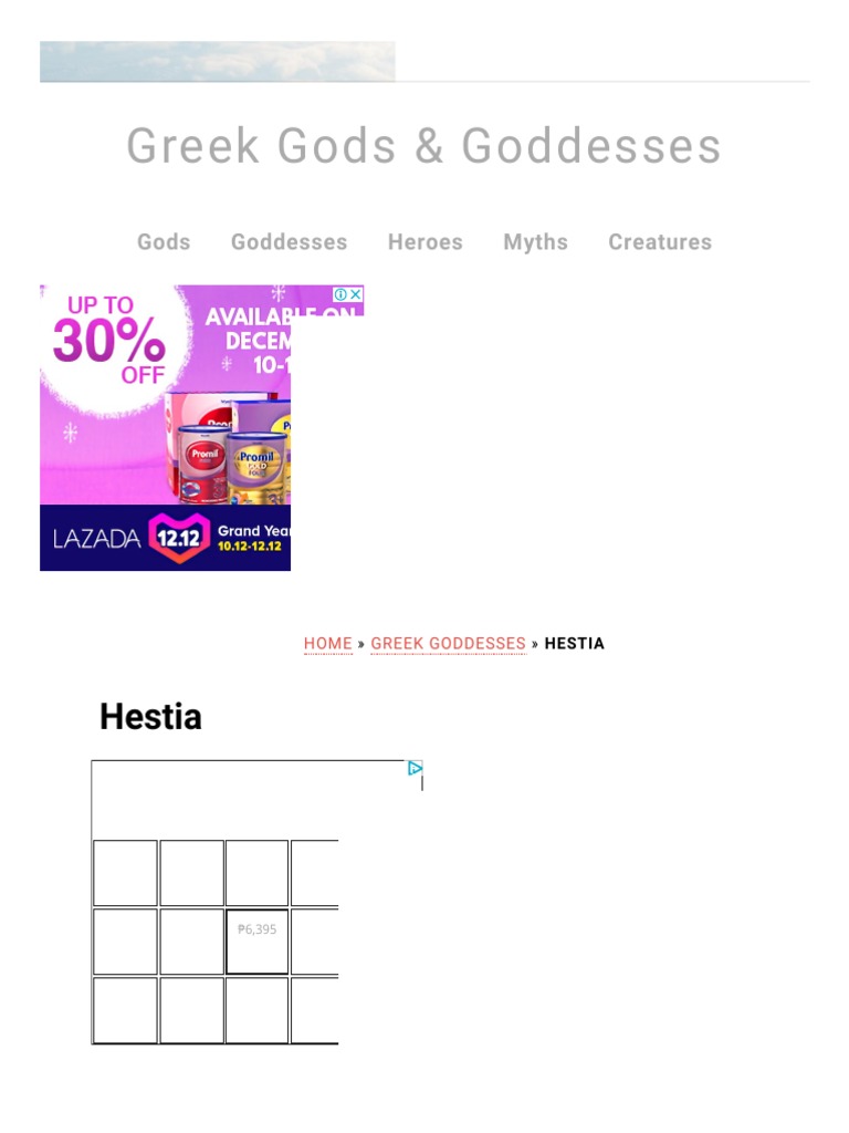 Hestia - Facts and Information On Greek Goddess Hestia | PDF | Twelve ...