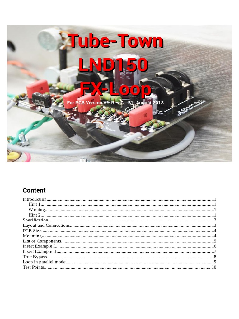 Tube-Town LND150 FX-Loop Module Guide | PDF | Amplifier | Printed ...