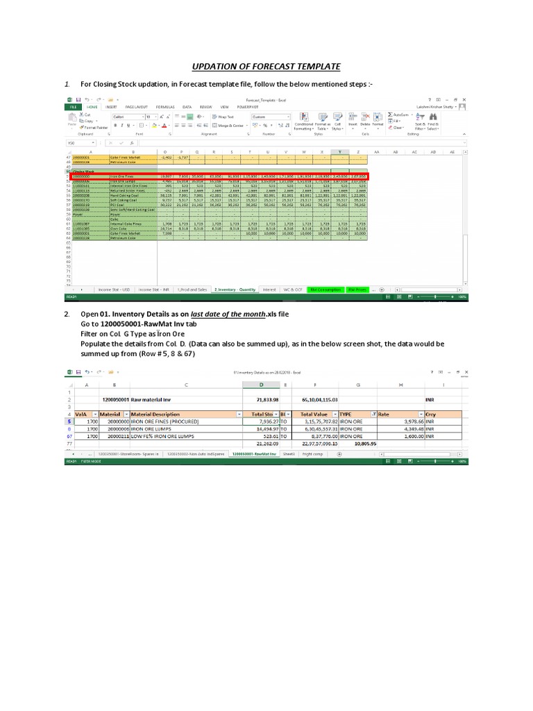 Forecast Template Updation | PDF