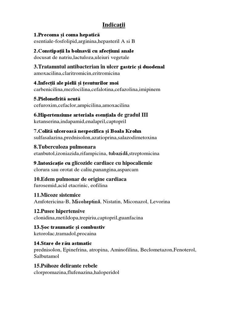 Fisa Farmacologie Clinica | PDF